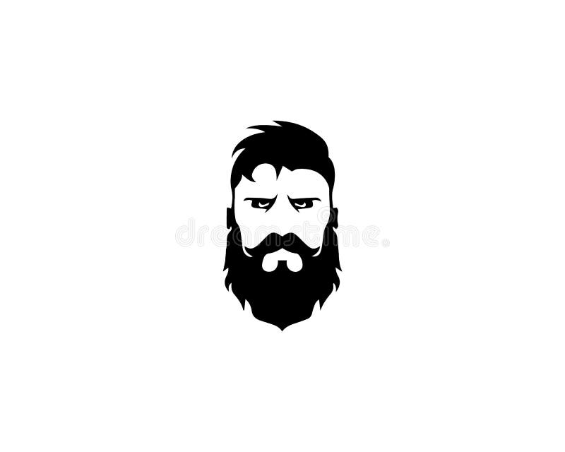 Modern Man Face with Beard Logo Design Stock Vector - Illustration of ...
