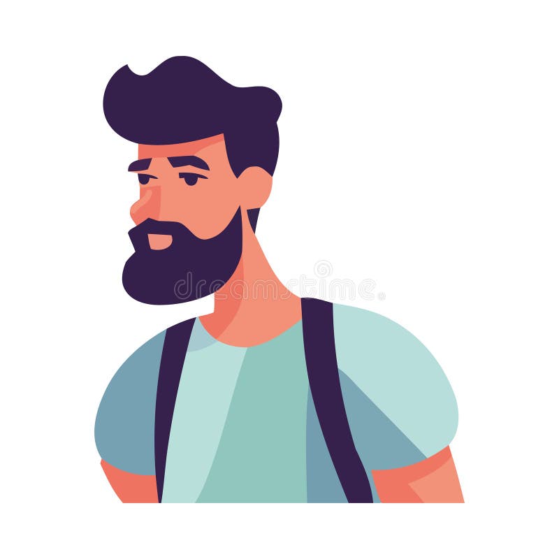 Modern Man Icon with Blue Shirt Icon Stock Vector - Illustration of ...
