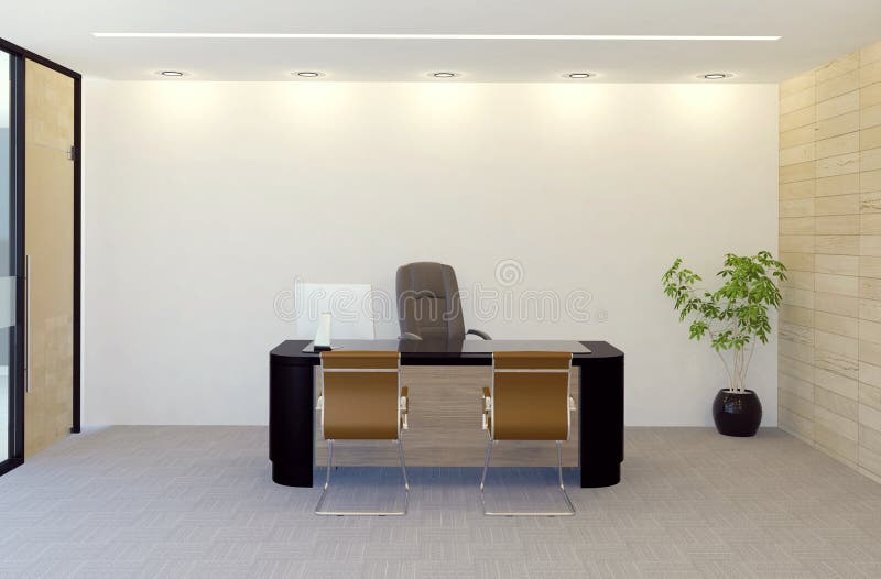 Modern Manager Office Room Interior Stock Illustration - Illustration ...