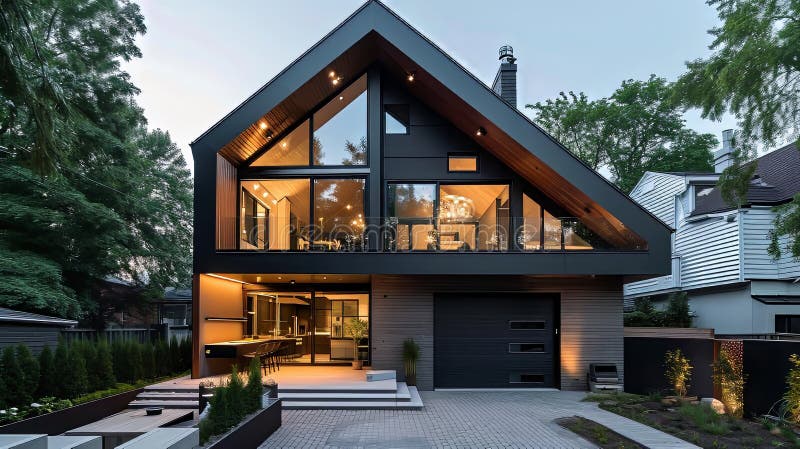 Modern Mansard Style stock illustration. Illustration of apartment ...