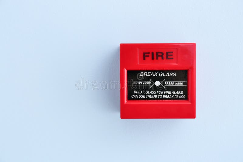 Modern Manual Call Point of Fire Alarm System on Color Wall Stock Photo ...