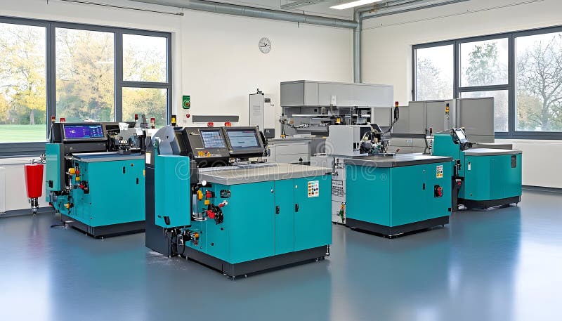 Modern Industrial Teal Machinery Stock Illustration - Illustration of ...