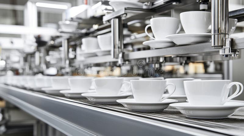 A Modern Manufacturing Facility Features a Production Line Equipped ...