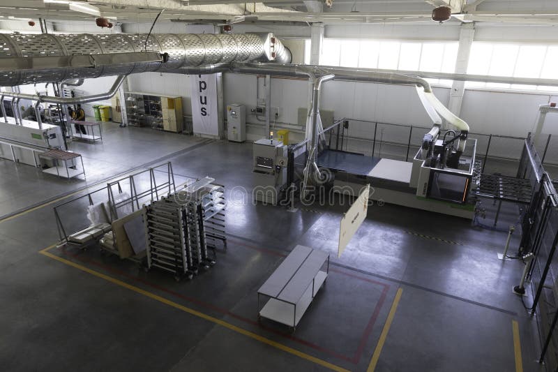 Modern Manufacturing Facility with Various Machines and Equipment in ...