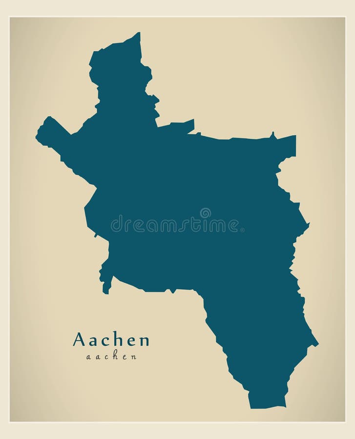 Modern Map - Aachen City of Germany DE Stock Vector - Illustration of ...