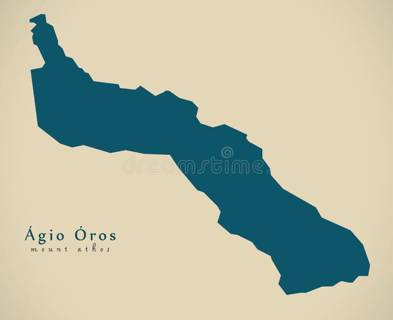 Modern Map - Agio-Oros Greece GR Stock Illustration - Illustration of ...