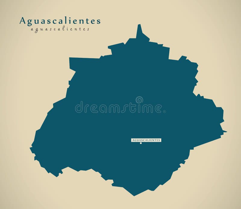 Modern Map - Aguascalientes Mexico MX Stock Illustration - Illustration ...