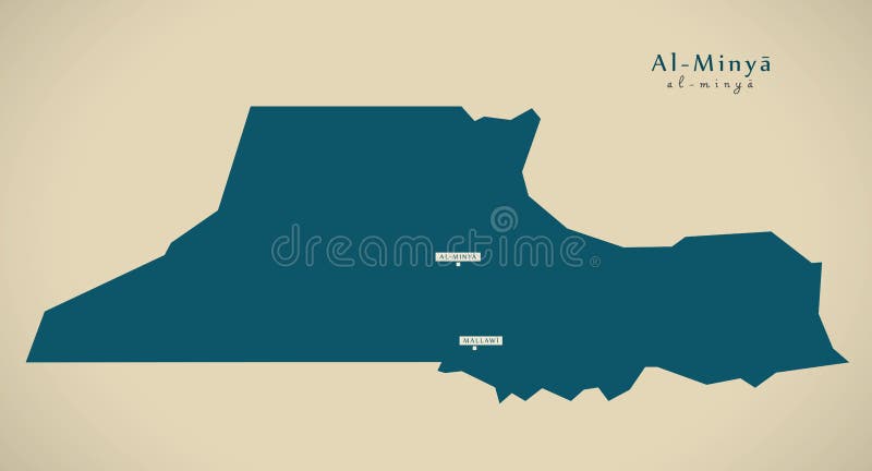 Modern Map - Al Minya EG stock illustration. Illustration of egypt ...