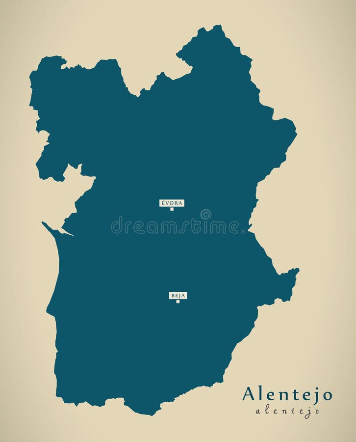 Modern Map - Alentejo Portugal PT Stock Illustration - Illustration of ...