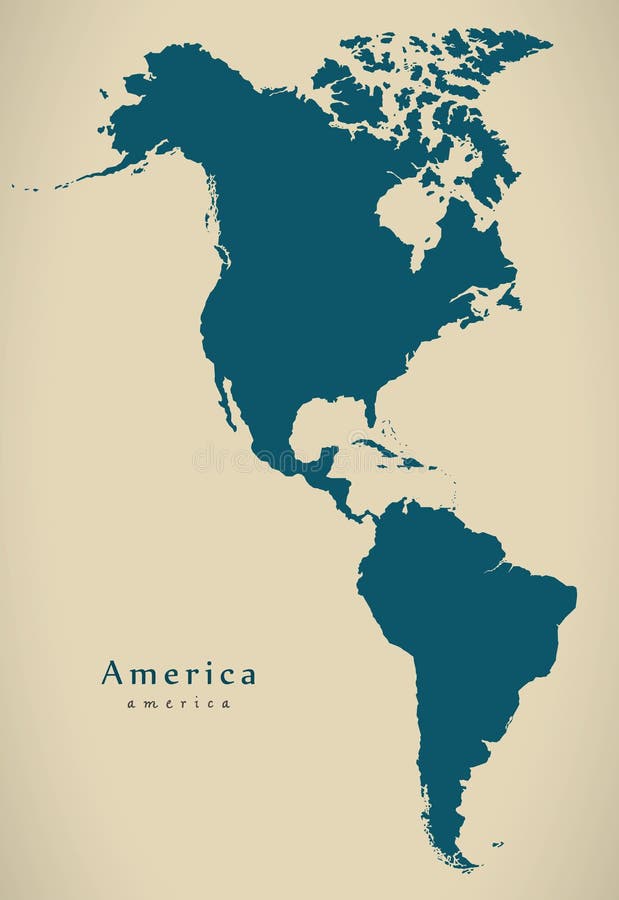 Modern Map - America Complete Map Stock Illustration - Illustration of ...