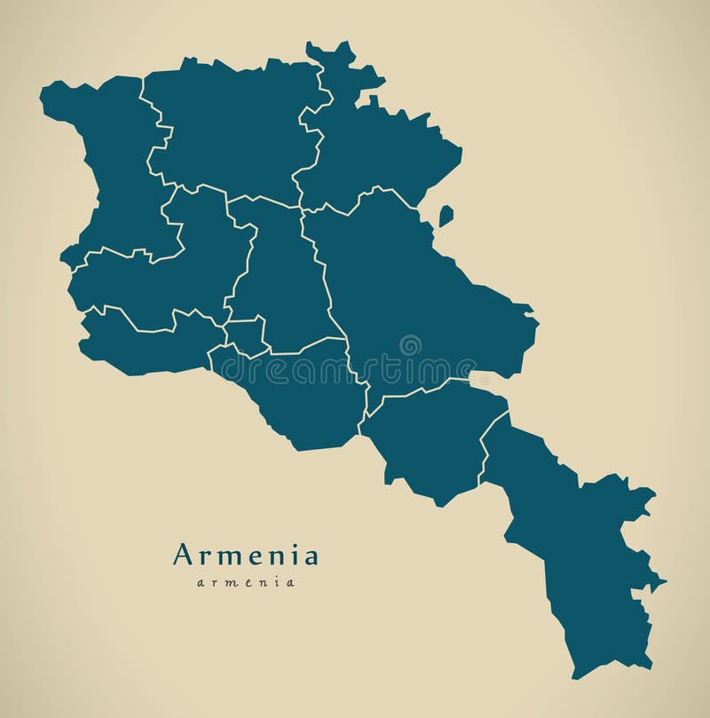 Modern Map - Armenia with Regions am Stock Illustration - Illustration ...