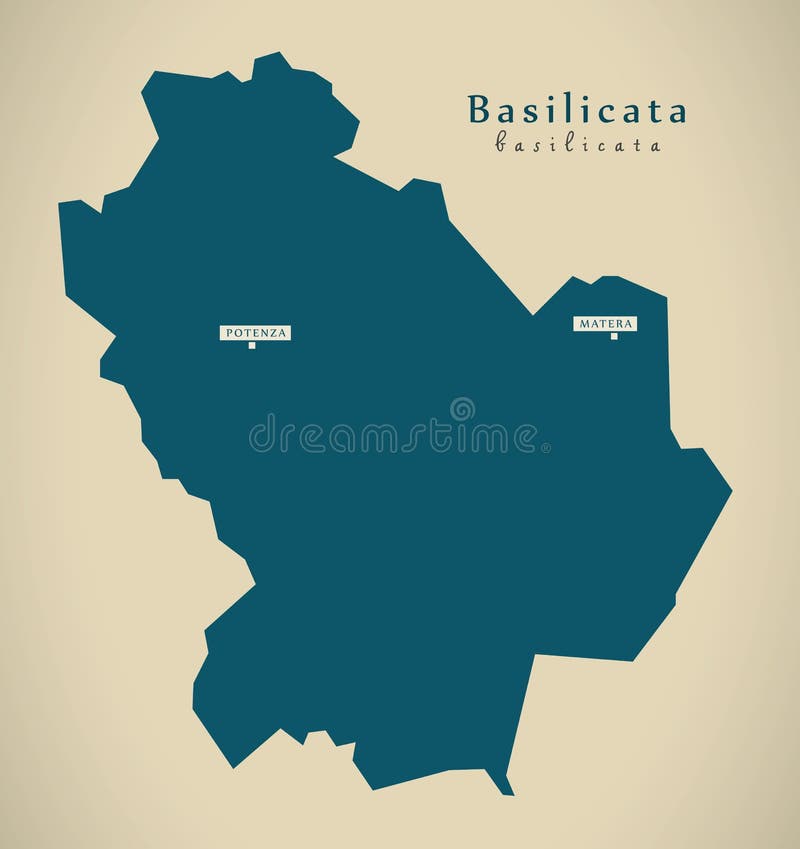 Modern Map - Basilicata it Italy Stock Illustration - Illustration of ...