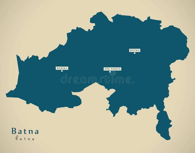 Modern Map - Batna BZ stock illustration. Illustration of division ...