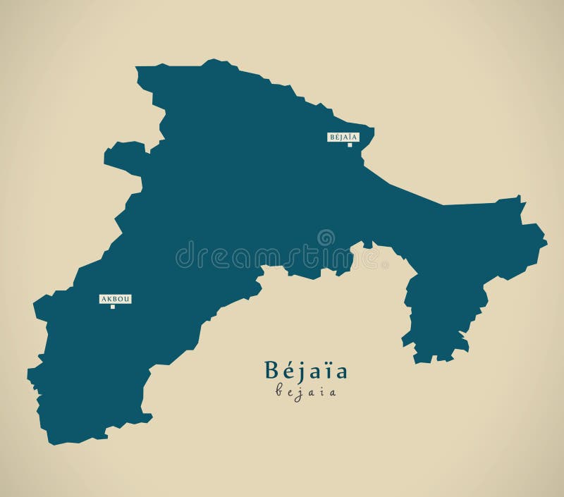 Modern Map - Bejaia DZ stock illustration. Illustration of design ...