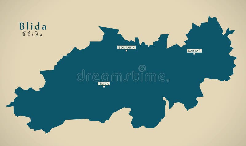 Modern Map - Blida DZ stock illustration. Illustration of boufarik ...