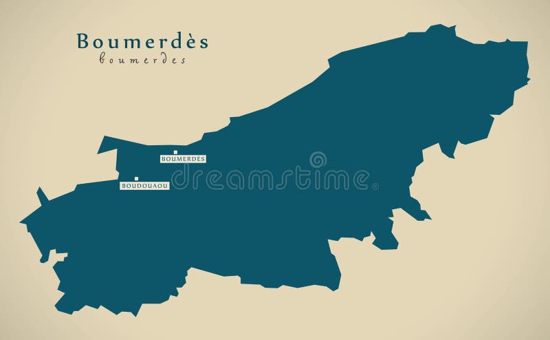 Modern Map - Boumerdes DZ stock illustration. Illustration of boudouaou ...