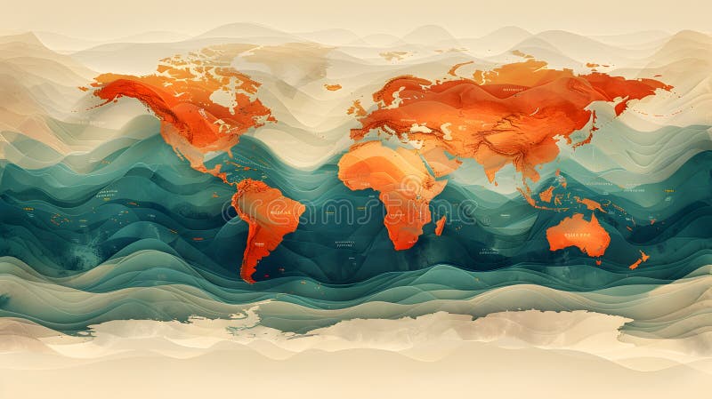 Modern Map Canvas - Abstract Geography Illustration Stock Illustration ...