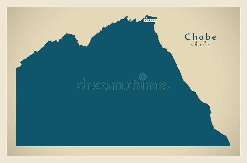 Modern Map - Chobe District Botswana Stock Vector - Illustration of ...