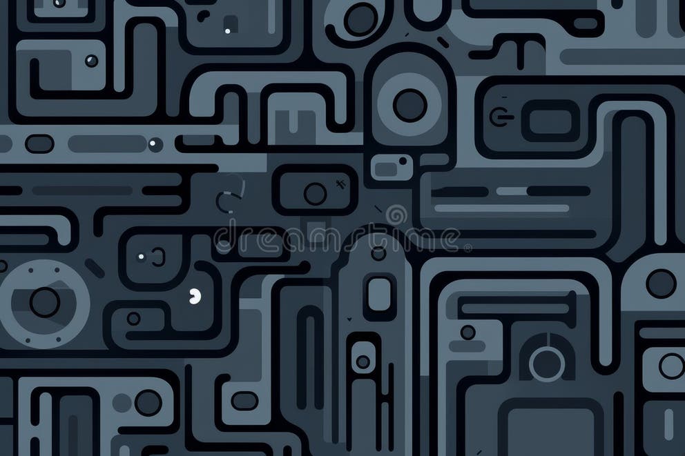 Modern Map Design Featuring Streamlined Shapes and Rounded Corners with ...