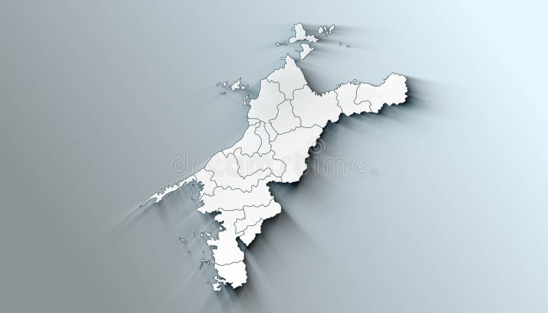Modern Map of Ehime Japan Prefecture with Borders Stock Illustration ...