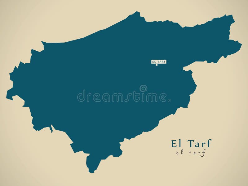 Modern Map - El Tarf DZ stock illustration. Illustration of county ...