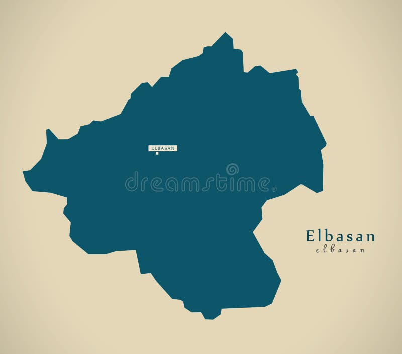 Modern Map - Elbasan AL stock illustration. Illustration of county ...