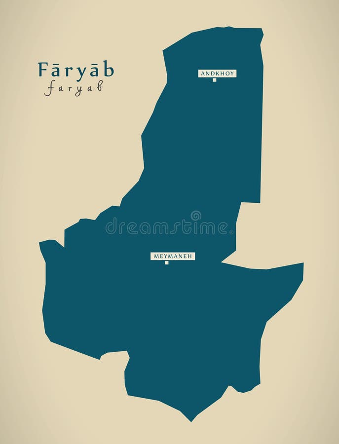 Modern Map - Faryab AF stock illustration. Illustration of area - 105681789