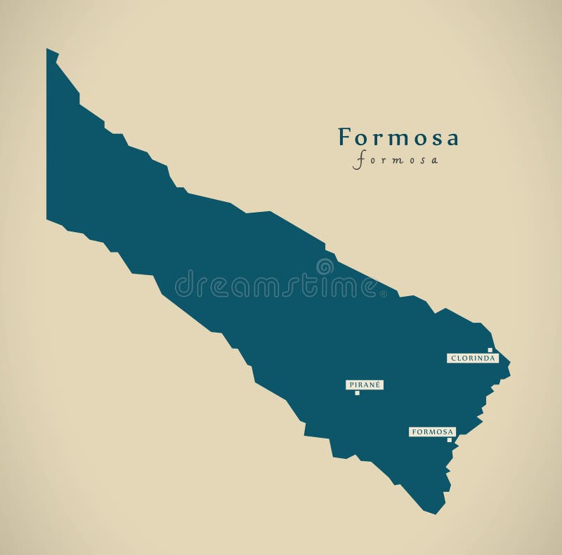 Modern Map - Formosa AR stock illustration. Illustration of graphics ...