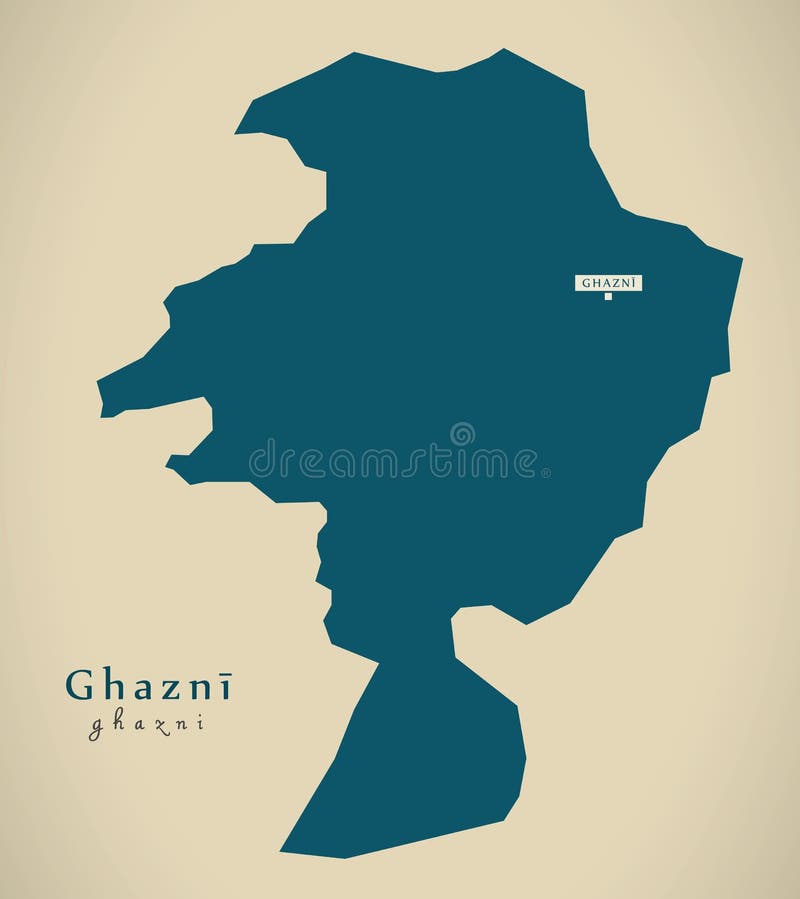 Modern Map - Ghazni AF stock illustration. Illustration of county ...