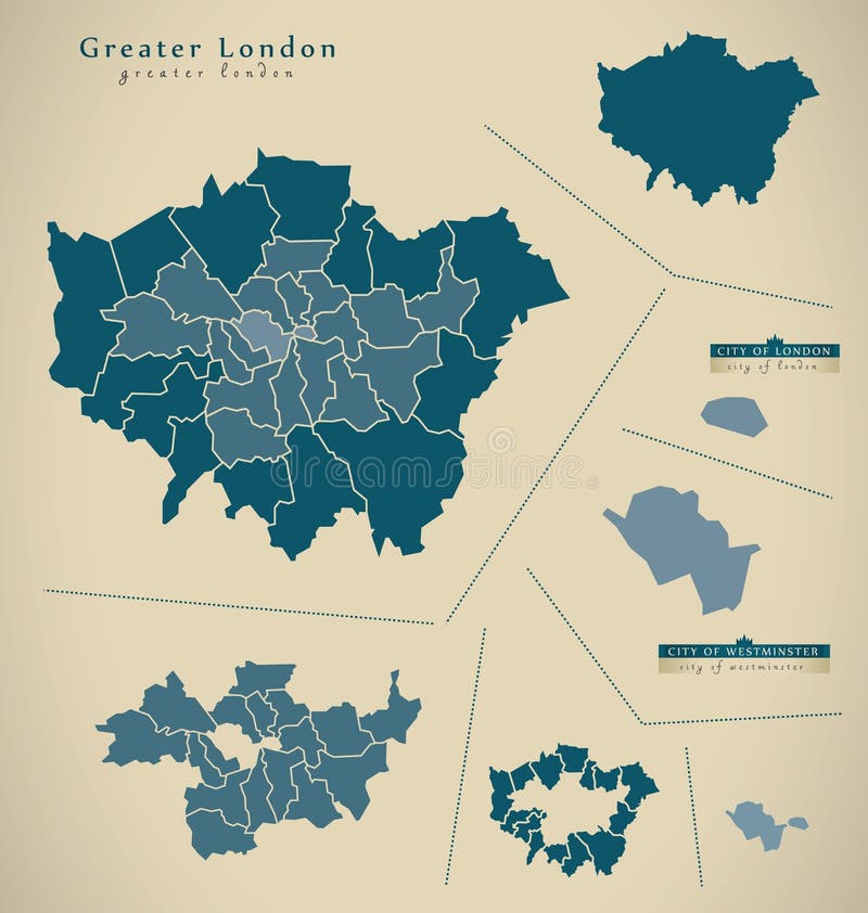 3d Map of Greater London is a Ceremonial County of England Stock ...
