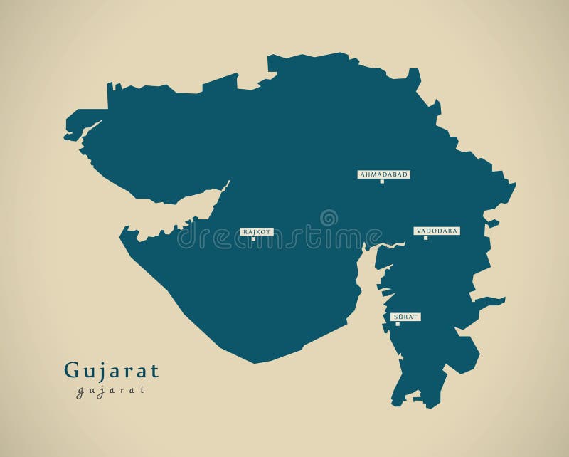 Gujarat Administrative and Political Map Stock Vector - Illustration of ...