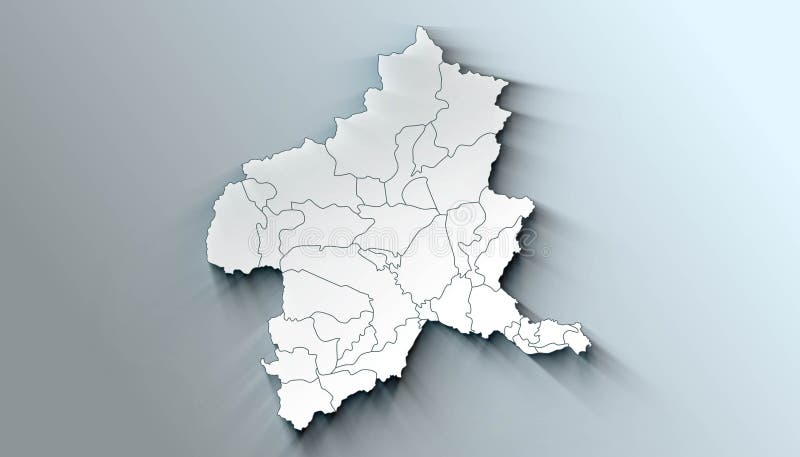 Modern Map of Gunma Japan Prefecture with Borders Stock Illustration ...