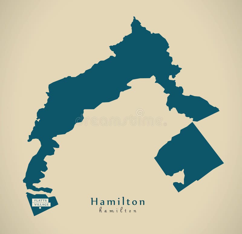 Modern Map - Hamilton BM stock illustration. Illustration of hamilton ...