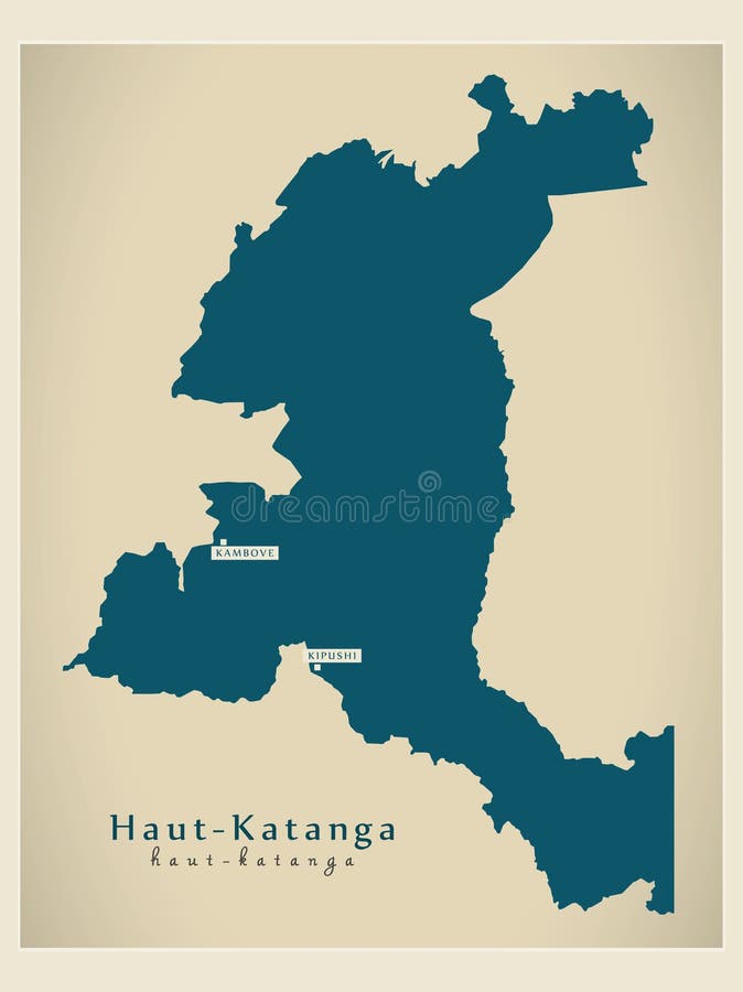 Modern Map - Haut-Katanga Province Map of DR Congo Stock Vector ...