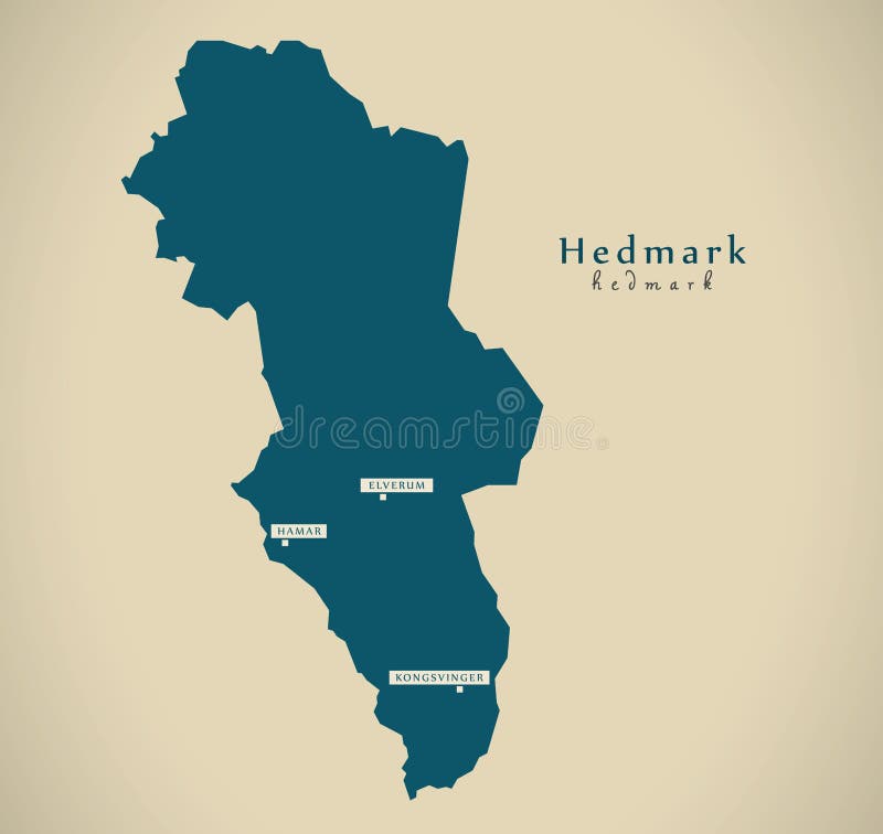 Norway Map with States and Modern Round Shapes Stock Vector ...