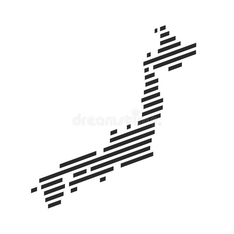 Modern Map of Japan Made with Diagnal Stripes Stock Illustration ...