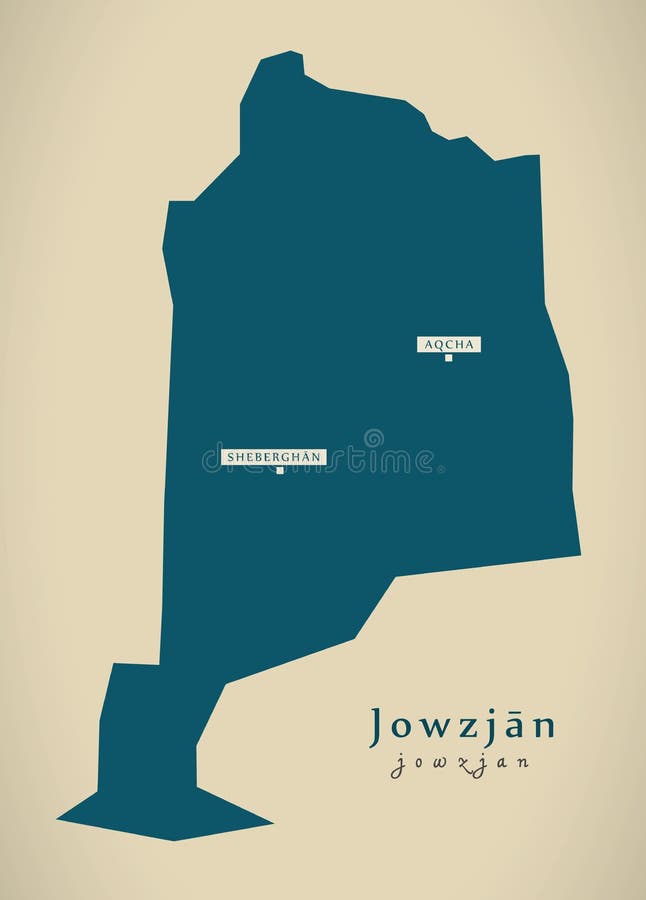 Modern Map - Jowzjan AF stock illustration. Illustration of city ...