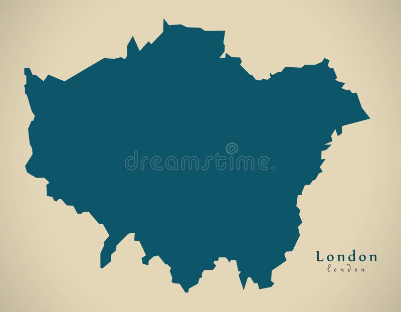 Modern Map - London UK England Stock Illustration - Illustration of ...
