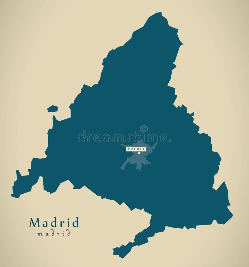 Modern Map - Madrid Spain ES Stock Illustration - Illustration of ...
