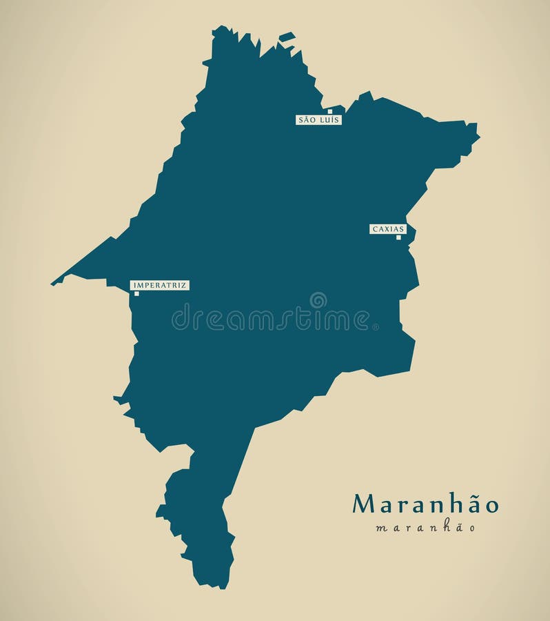 Modern Map - Maranhao BR Brazil Stock Illustration - Illustration of ...