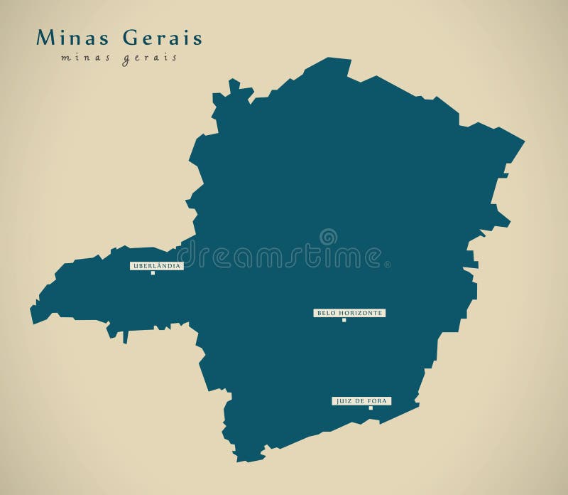 Modern Map - Minas Gerais BR Brazil Stock Illustration - Illustration ...
