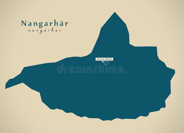 Modern Map - Nangarhar AF stock illustration. Illustration of modern ...