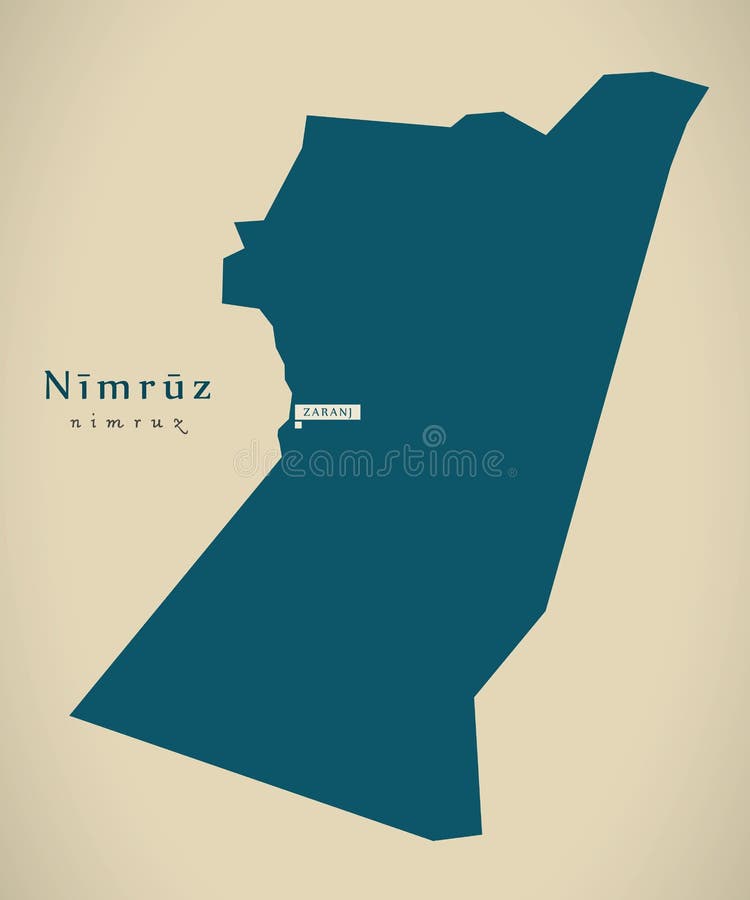Modern Map - Nimruz AF stock illustration. Illustration of flat - 105681713