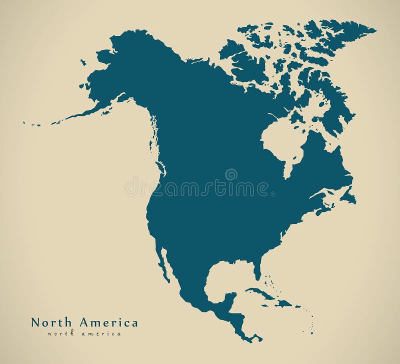 Simple map of north america