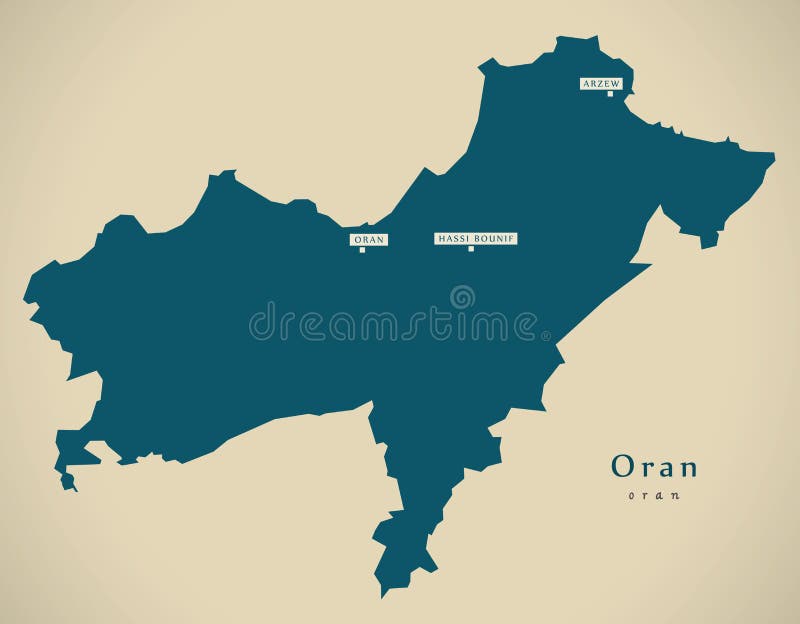 Modern Map - Oran DZ stock illustration. Illustration of flats - 105688665
