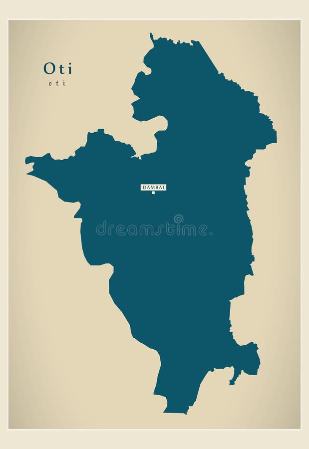 Modern Map - Oti Region Map of Ghana GH Stock Vector - Illustration of ...