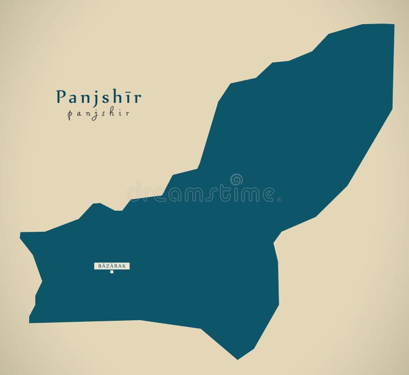 Modern Map - Panjshir AF stock illustration. Illustration of divisions ...