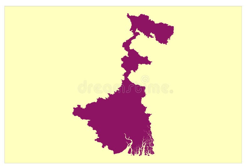 Modern Map - Pink Color West Bengal State of India Vector Illustration ...