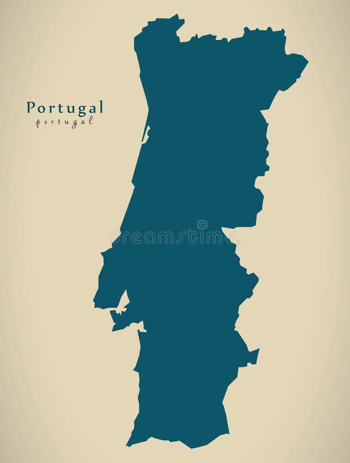 Modern Map - Portugal PT Country Silhouette Stock Illustration ...