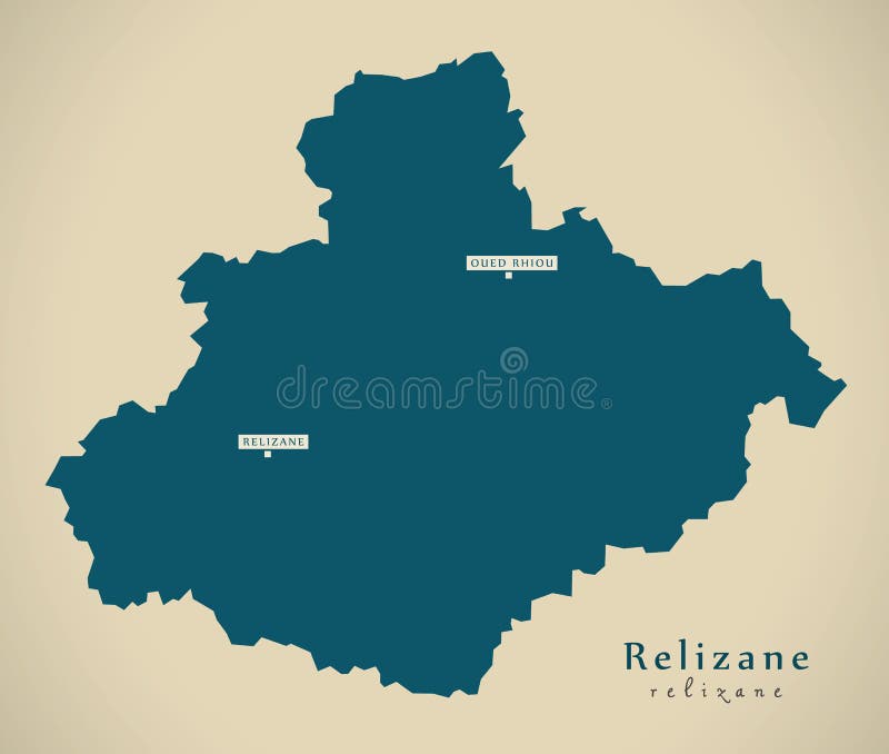 Modern Map - Relizane DZ stock illustration. Illustration of algiers ...